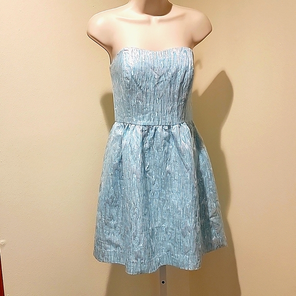 Lilly Pulitzer | Dresses | Lilly Pulitzer Payton Blue Silver Foil ...